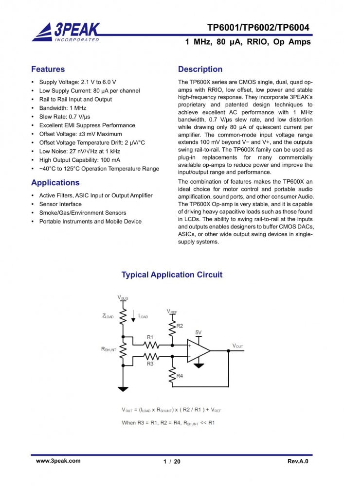 TP6001R-TR datasheet page 1