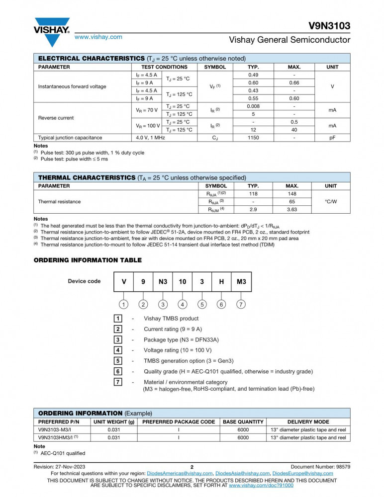 V9N3103 datasheet page 2