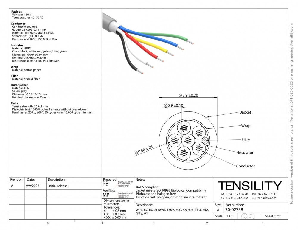 Tensility International 30-02738 technical drawing preview