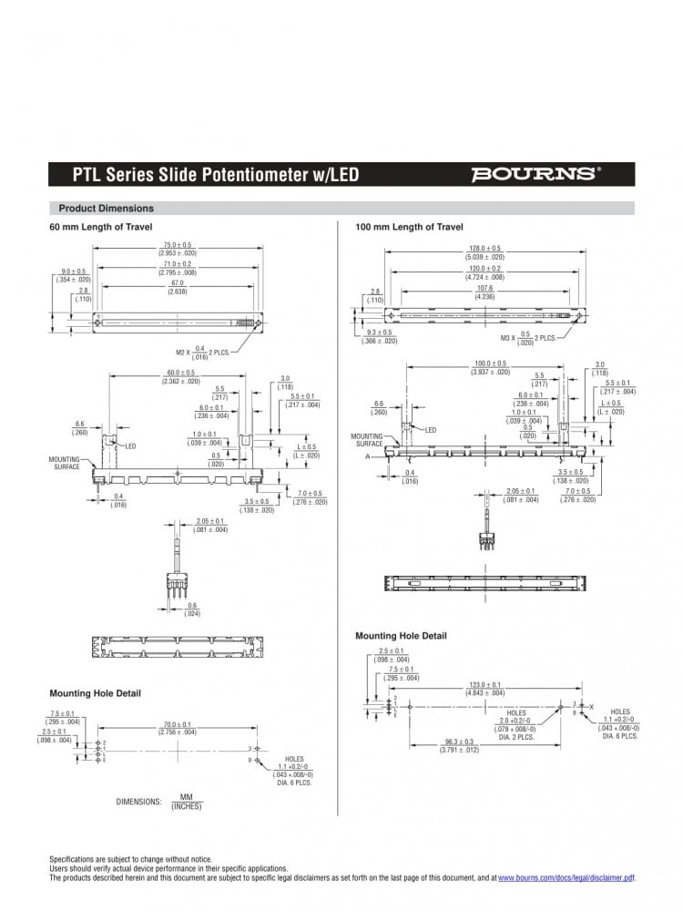 BOURNS PTL Series datasheet page 3
