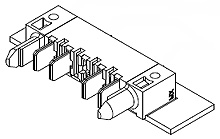 2.00mm, 3.00mm, 5.50mm, 7.50mm Pitch EXTreme Ten60Power Right-Angle Plug Assembly with Guide Pins, 6 Power Circuits, 25 Signal Circuits, 3 Power Circuits