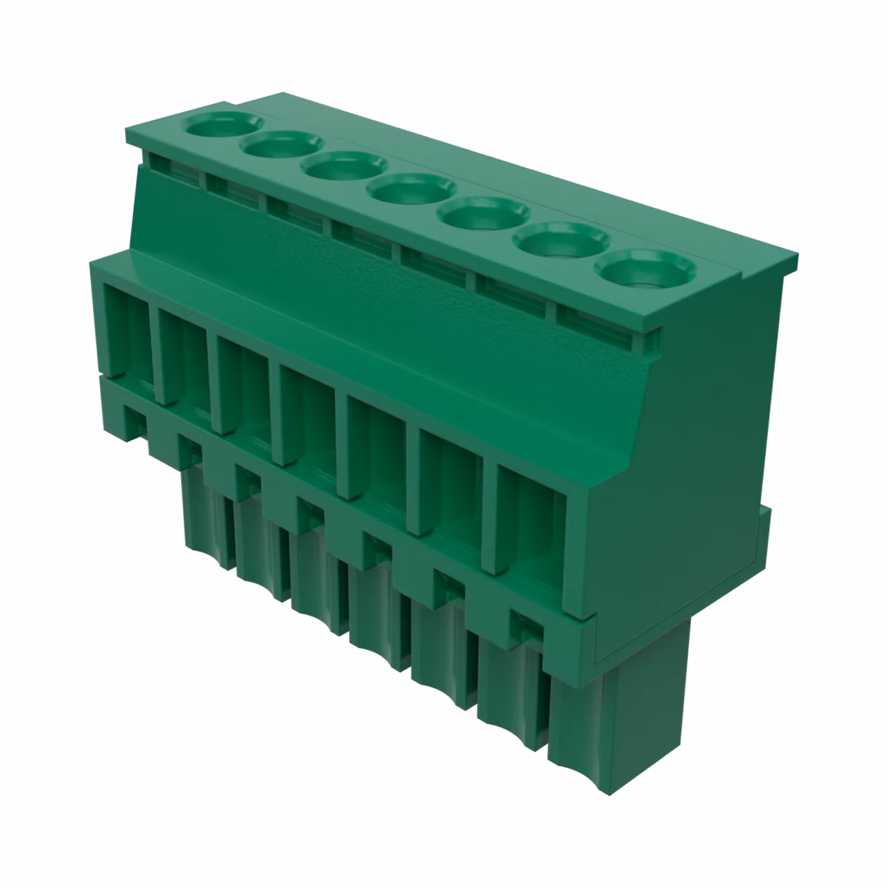 3.50mm Pitch Eurostyle Vertical Plug, Rear Wire Entry, Green Housing, 7 Circuits for sale