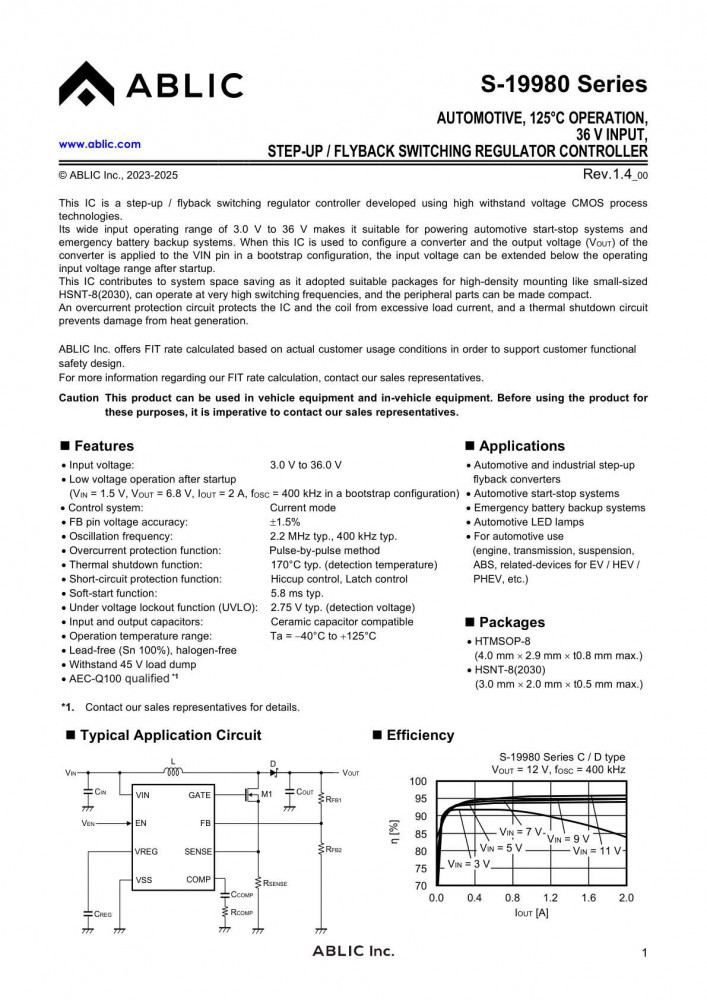 S-19980 datasheet page 1