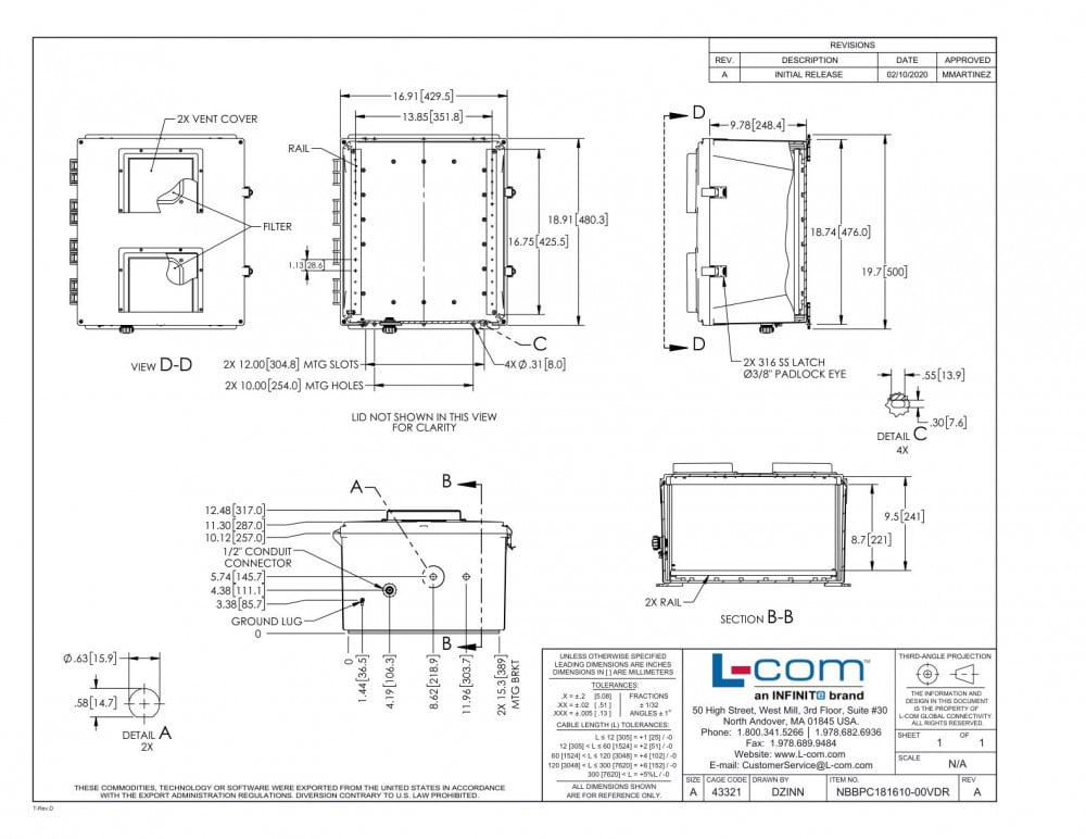 L-com NBBPC181610-00VDR technical document page