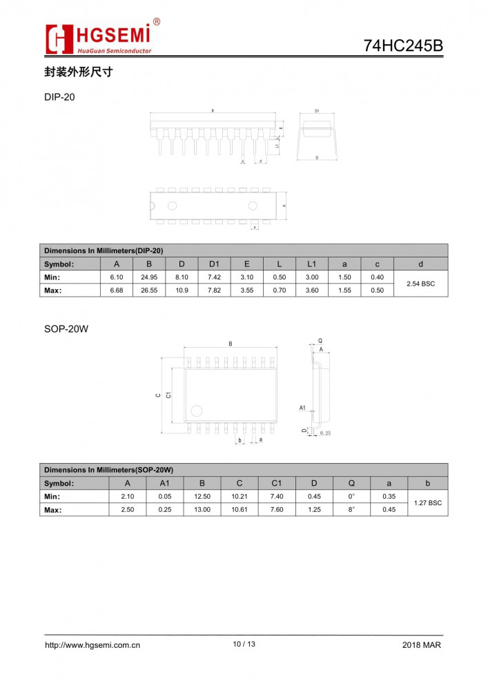 74HC245B datasheet page 10