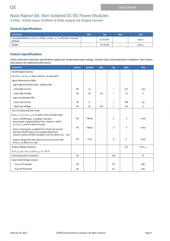 NSR006A0X4Z datasheet page 4