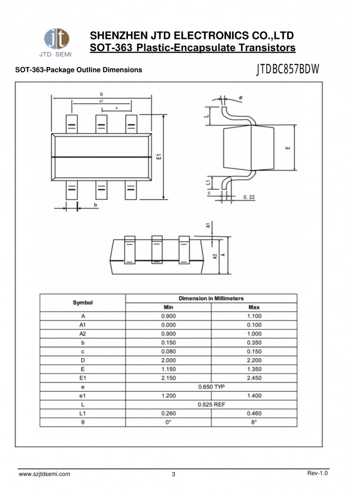 JTDBC857BDW datasheet page 3