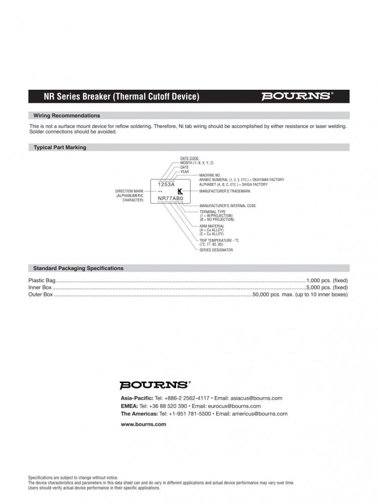 BOURNS NR72AB0 datasheet page 3