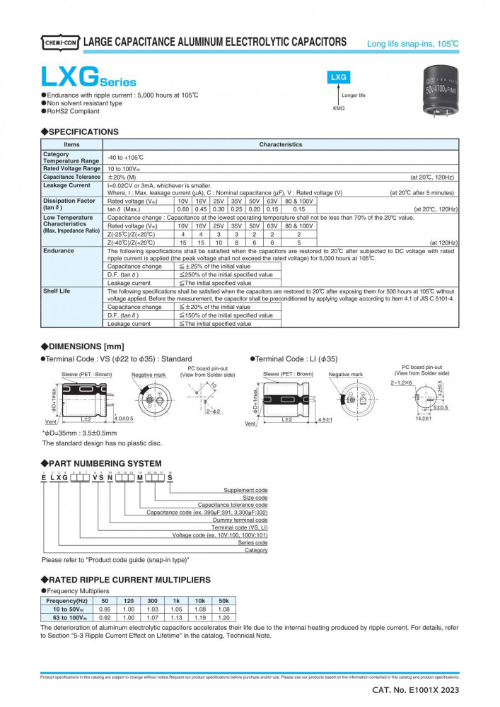 NCC LXG series technical document, page 1