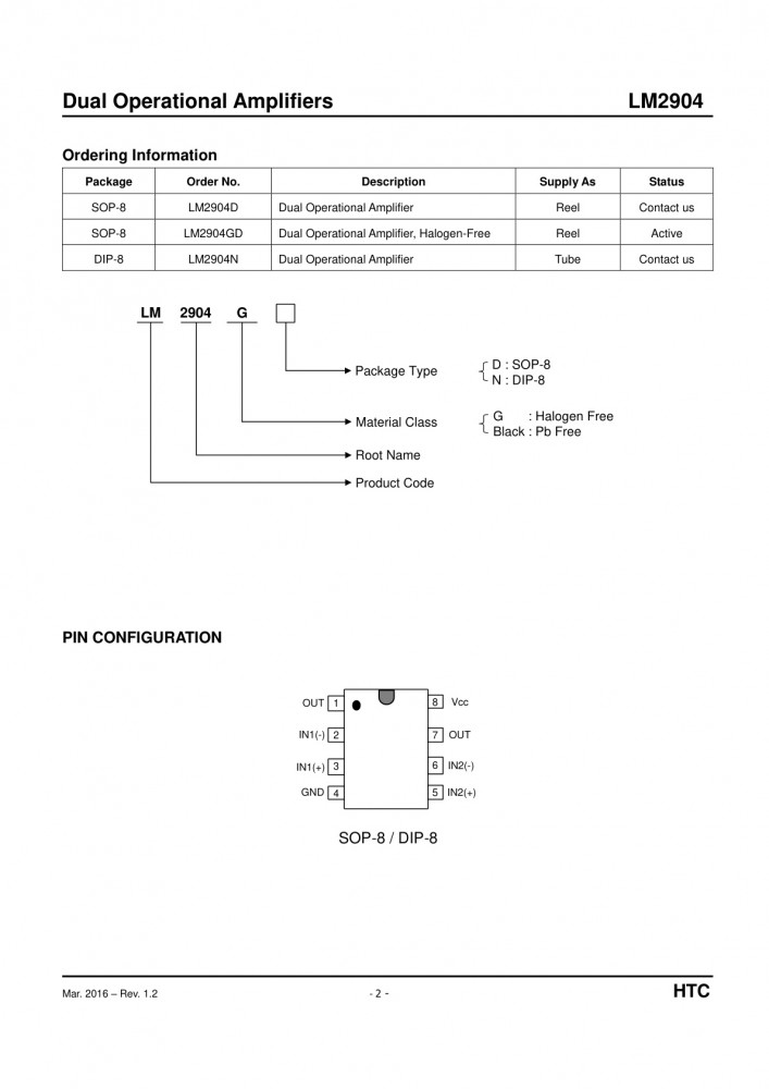 LM2904GD datasheet page 2