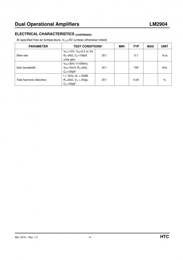 LM2904GD datasheet page 4