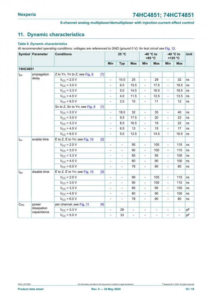 74HC4851BQ,115 datasheet page 10