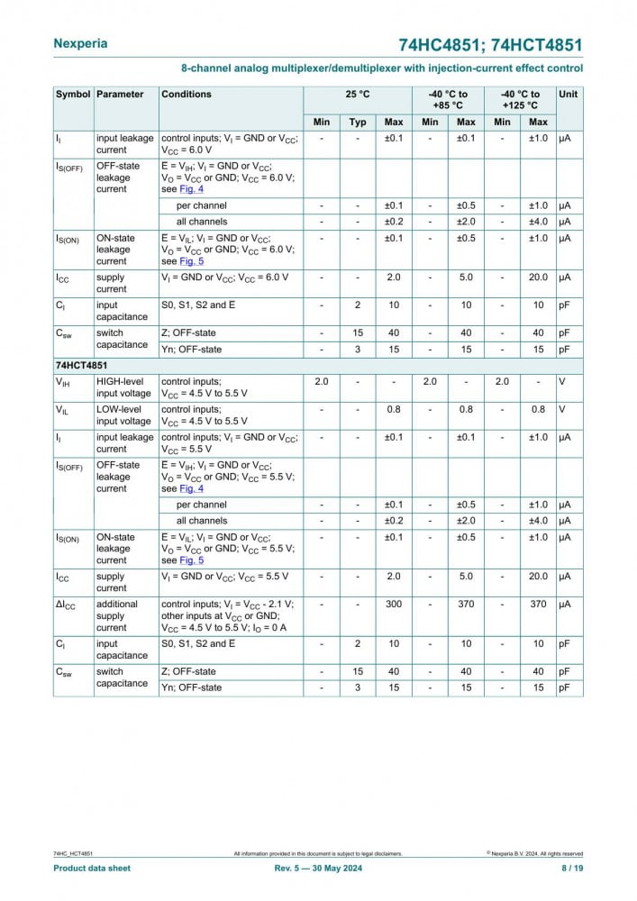 74HC4851BQ,115 datasheet page 8