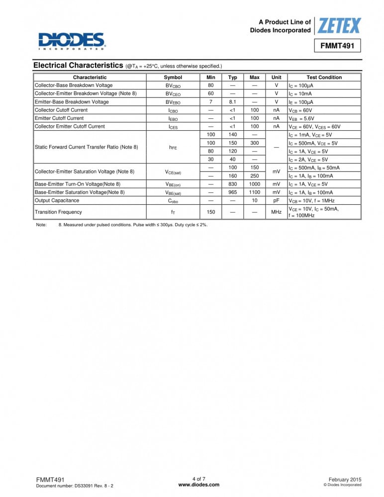 FMMT491TA datasheet page 4