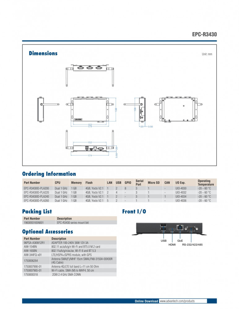 EPC-R3430 product document, page 2