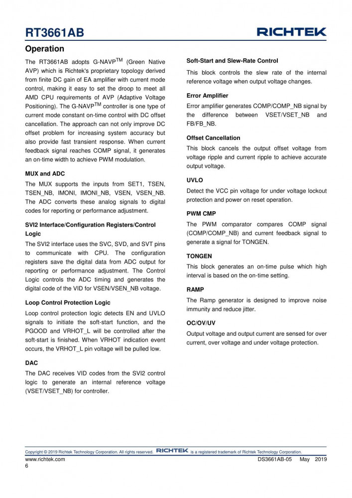 RT3661ABGQW datasheet page 6