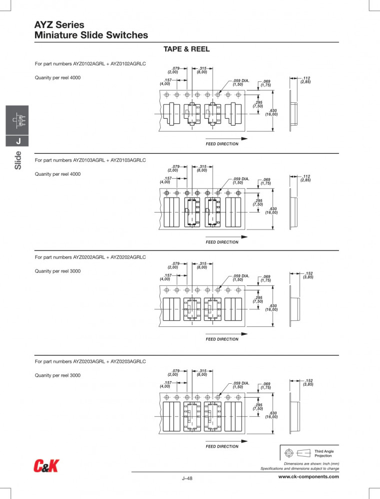 C&K AYZ Series datasheet page 3