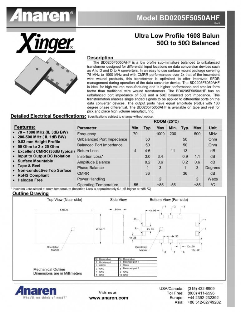 BD0205F5050AHF document page 1