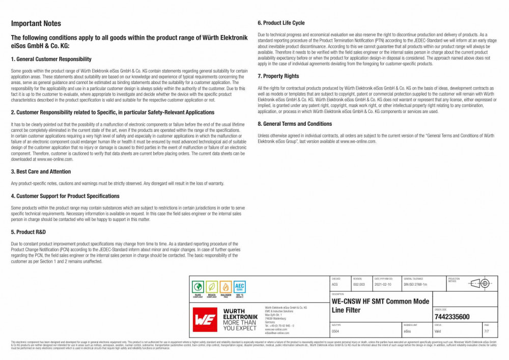 7442335600 datasheet page 7