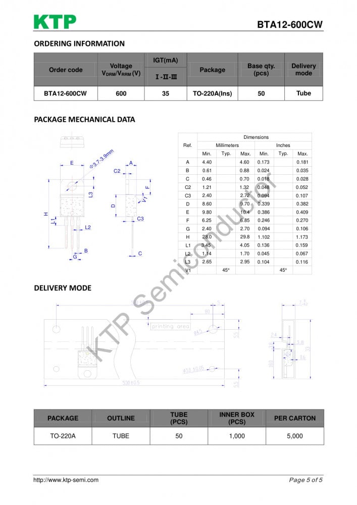 BTA12-600CW datasheet page 5