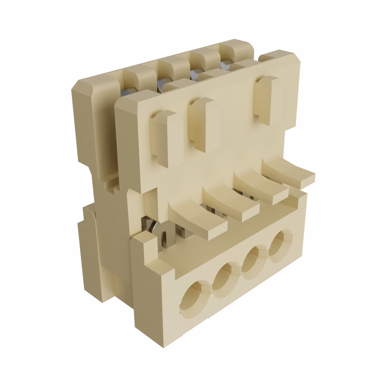 Appli-Mate RAST 2.5 IDT Connector, 2.50mm Pitch, Direct/Indirect, Female, Beaded Terminal, 4 Circuits, Position Keys C and E Removed, Open Endwalls for sale