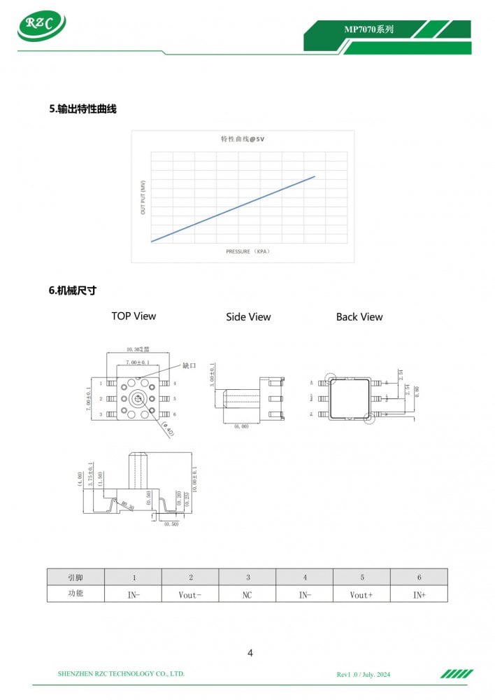 MP7070 datasheet page 4