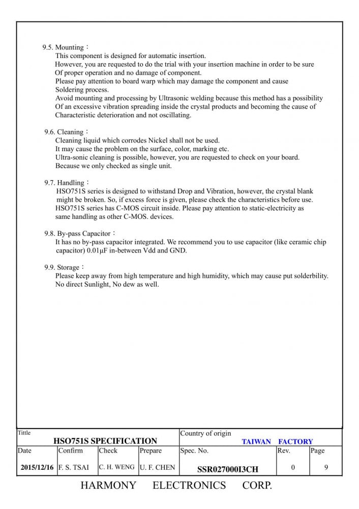 HELE SSR027000I3CH specification page 9