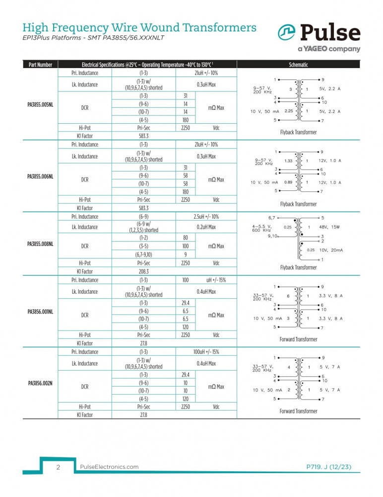 PA3855 and PA3856 technical document page 2