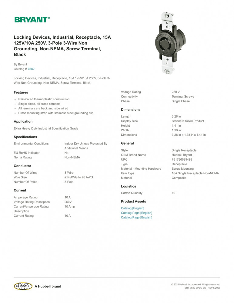 Product documentation image for catalog 7582