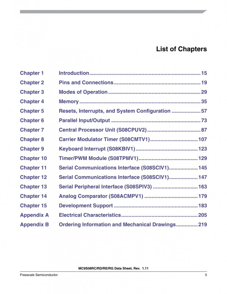 MC9S08RD16PE datasheet page 5