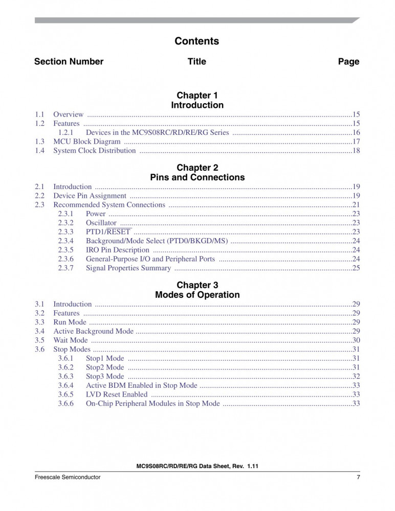 MC9S08RD16PE datasheet page 7