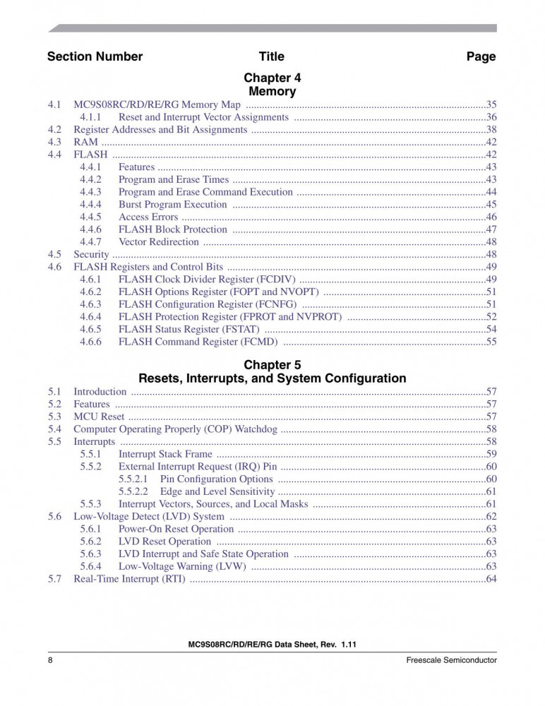 MC9S08RD16PE datasheet page 8