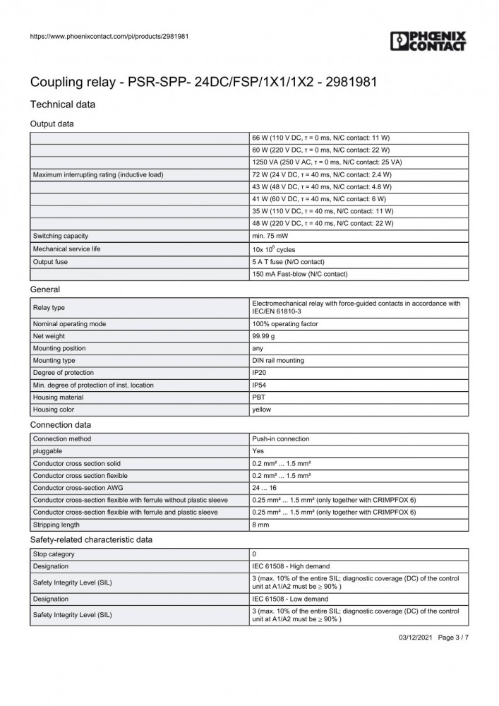 Phoenix Contact 2981981 technical document page 3