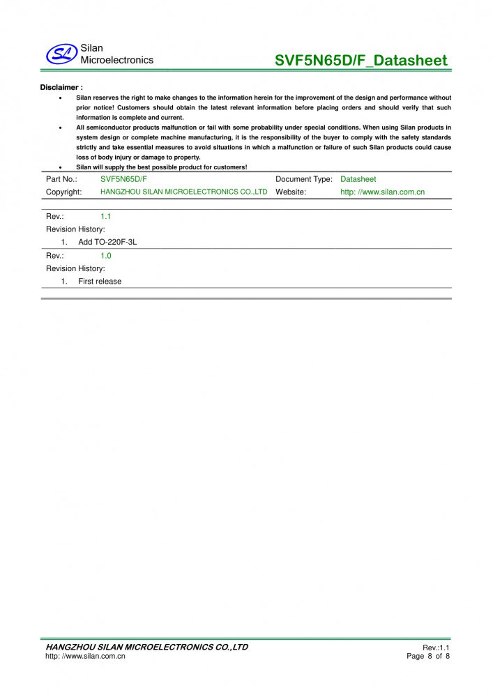 SVF5N65F datasheet page 8