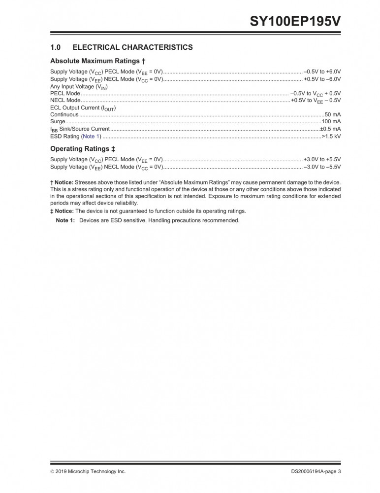 SY100EP195VTG datasheet page 3