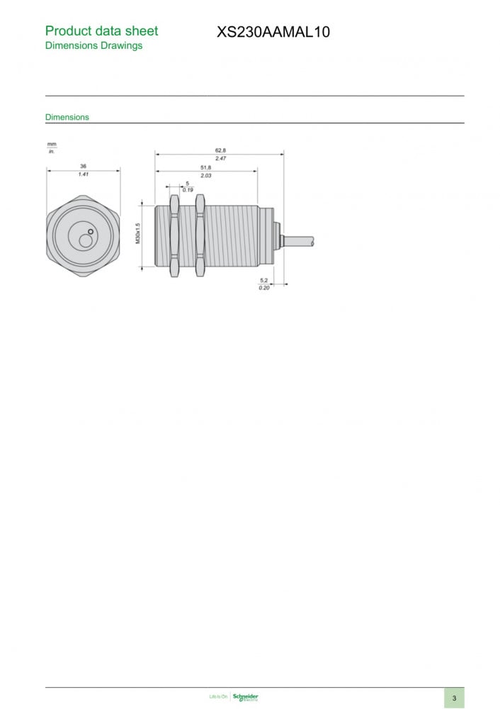 XS230AAMAL10 technical document page 3