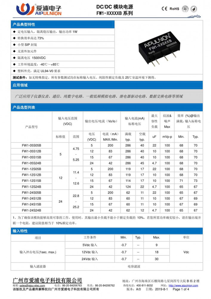 FW1-05S24B datasheet page 1