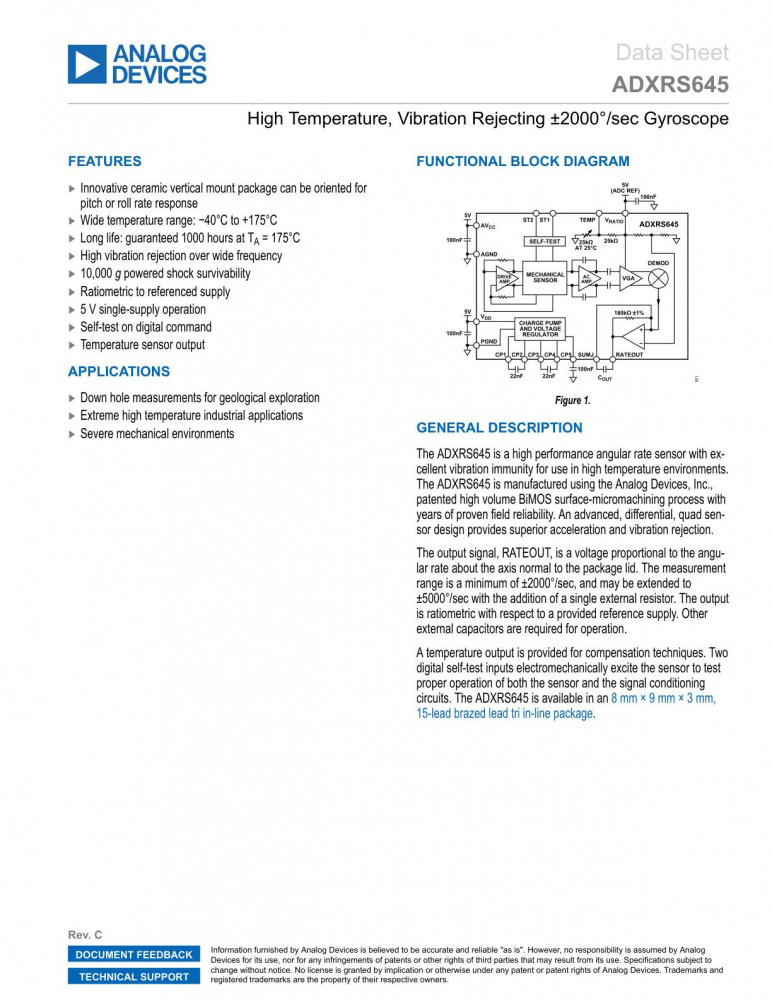 ADXRS645 datasheet page 1