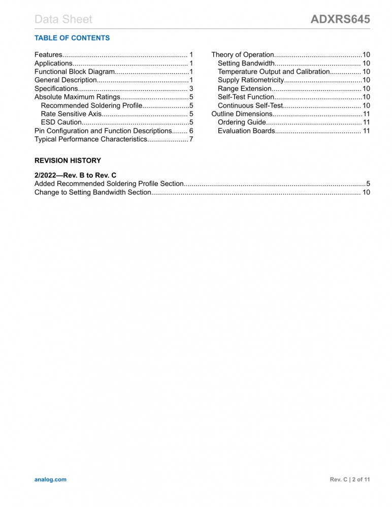 ADXRS645 datasheet page 2