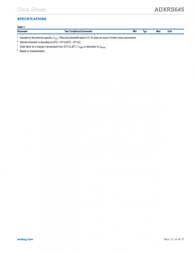 ADXRS645 datasheet page 4