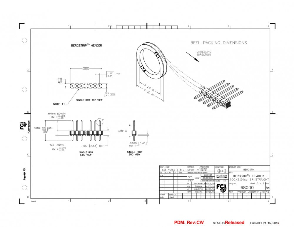 Amphenol BergStik technical drawing page 3