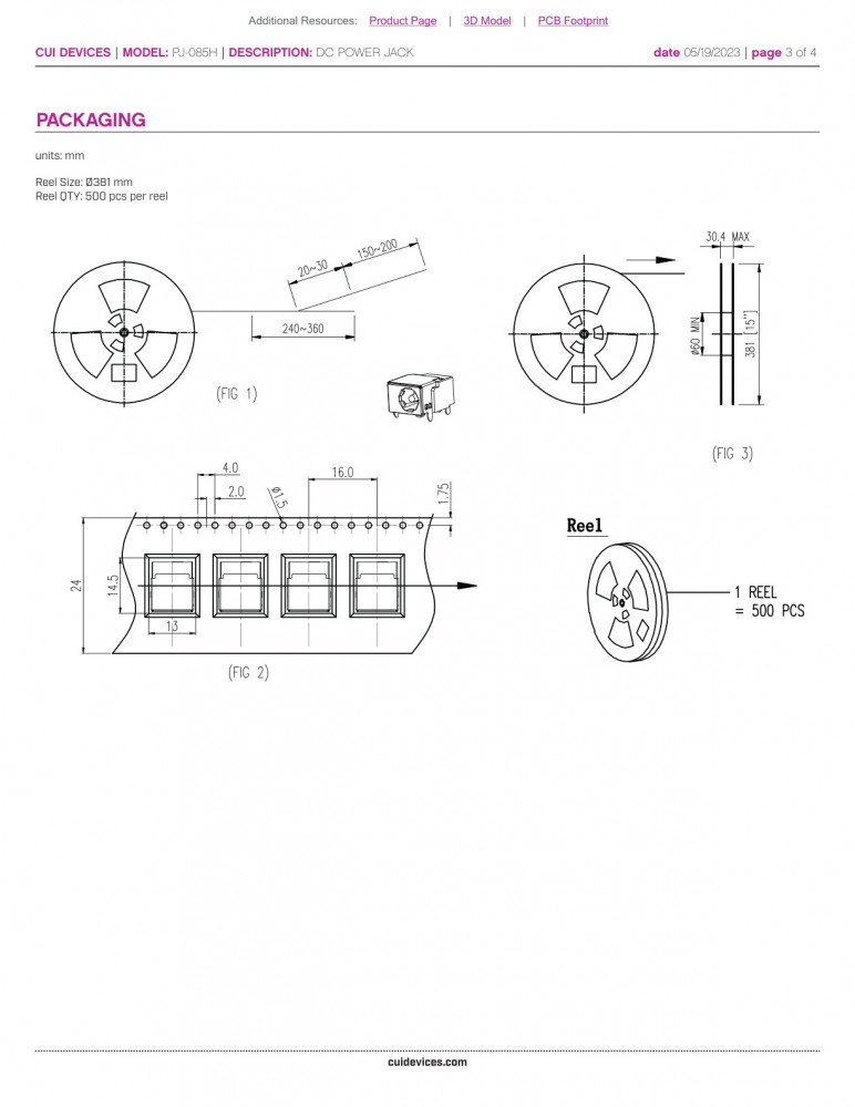 PJ-085H datasheet page 3