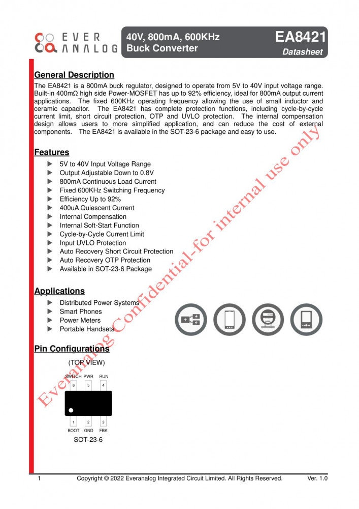 EA8421T6R datasheet page 1