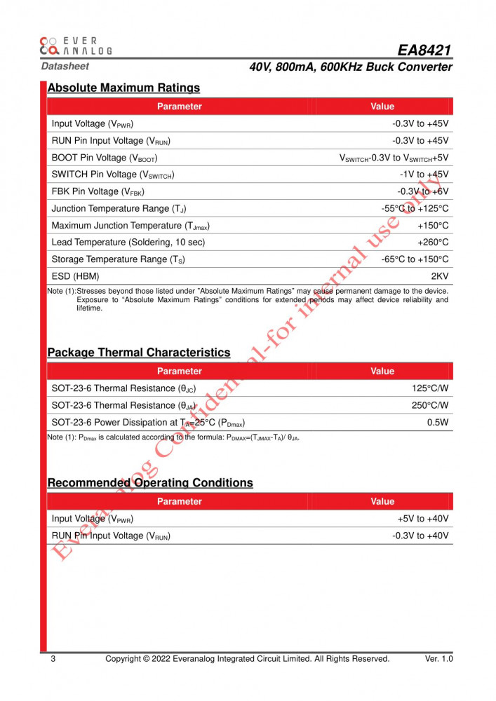 EA8421T6R datasheet page 3
