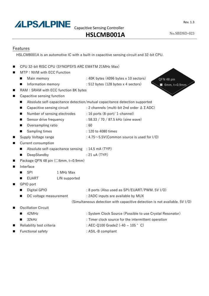 HSLCMB001A technical document page 1