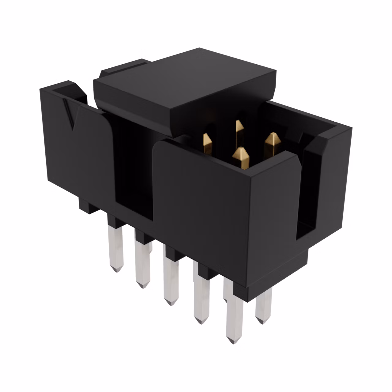 2.00mm Pitch, Milli-Grid PCB Header, Dual Row, Vertical, Through Hole, Shrouded, 10 Circuits, 0.38µm Gold (Au) Plating, 3.50mm Tail Length, Dual Side Slots, Center Polarization, with Cap, Tube for sale