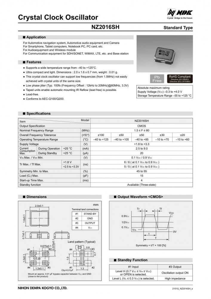NDK NSC5021A-25M technical document page 1