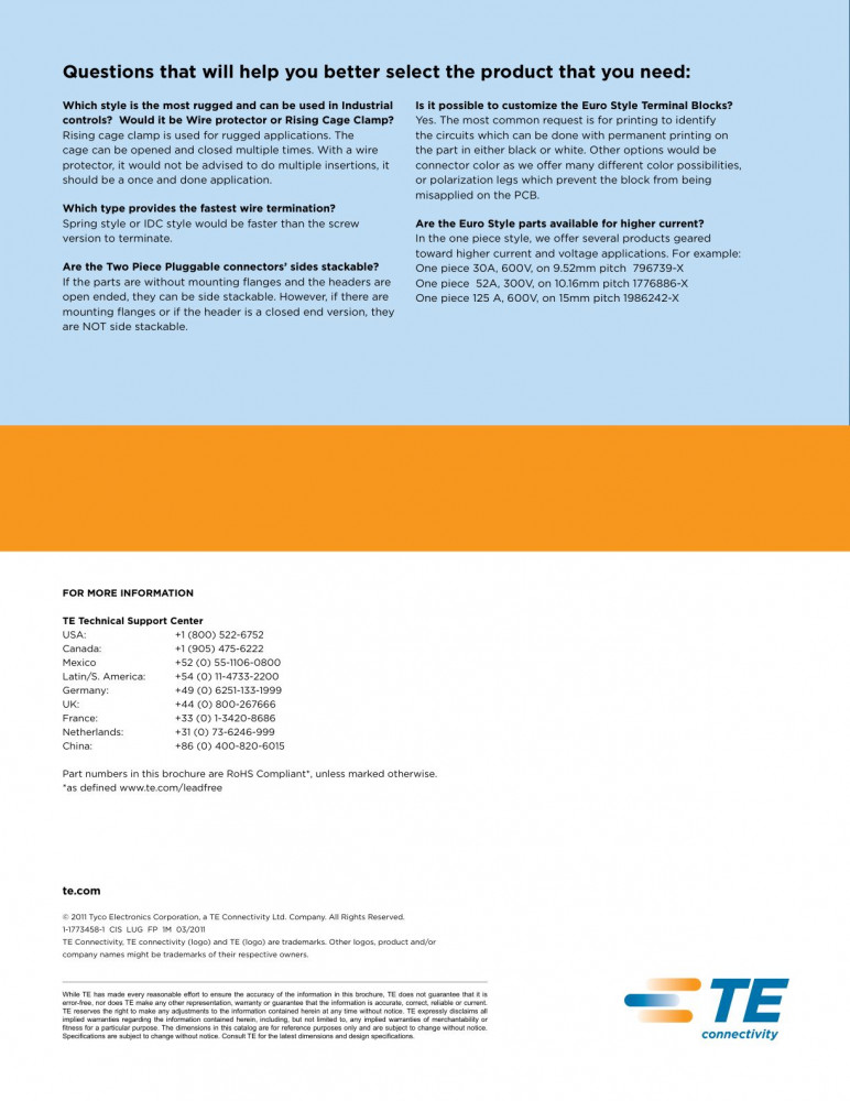 TE Connectivity Euro Style terminal block guide page 6