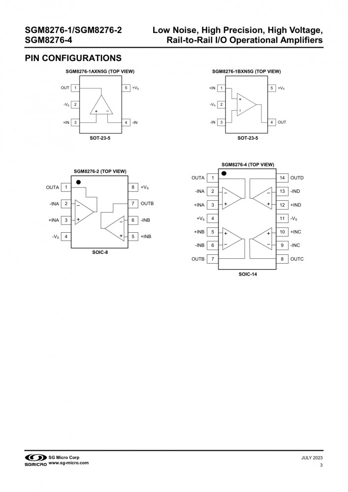 SGM8276-2 datasheet page 3
