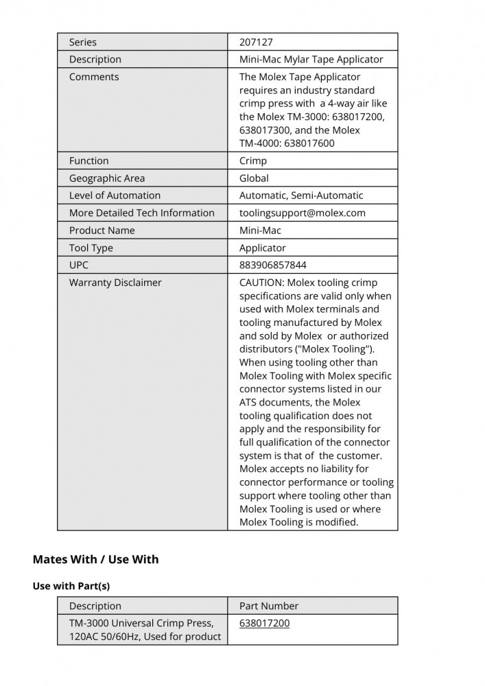 Molex 638858400 technical document page 2